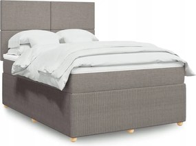 Box Spring Postel S Matrací Textil Taupe Hladký design 160 x 200 cm