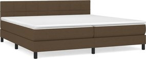 Box spring postel s matrací tmavě hnědá 200x200 cm textil 3140084