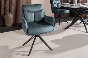 Designová otočná židle Brock petrolejový samet