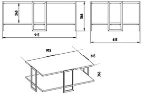 Designový konferenční stolek Abequa 91,5 cm bílý