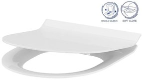 CERSANIT - WC SEDÁTKO CREA SLIM OVAL DUROPLAST ANTIB. SOFTCLOSE/JEDNO TLAČÍTKO K98-0177