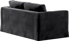 Potah na pohovku IKEA  Karlstad 2-místná , nerozkládací, dlouhý barva černá látka lesklé, sametová