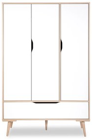 Dětská šatní skříň SOFIE,117x180x50,bílá/buk