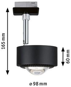 Paulmann 96812 Aldan, spot pro Urail systém, 9W LED 4000K stmívatelné, matná černá, výška 17cm