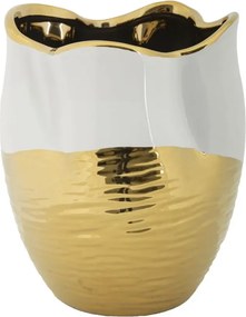 Váza Lux 25 cm zlatá/bílá