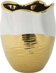 Váza Lux 25 cm zlatá/bílá