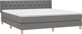 Box spring postel s matrací tmavě šedá 160x200 cm textil 3130522