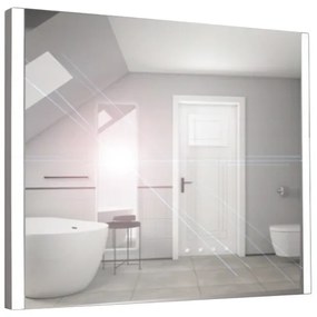 BPS-koupelny Zrcadlo závěsné s LED osvětlením po bocích Nikoletta LED 2 Typ: bezdotykový vypínač, Rozměry (cm): 100x65 - (Nikoletta LED 2/100)