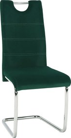Tempo Kondela Pohupovací jídelní židle ABIRA NEW smaragdová Velvet látka/chrom