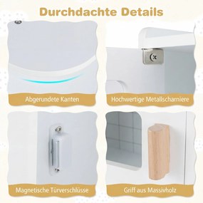 Costway Dětská kuchyňka s úložným prostorem a 17 doplňky Kuchyňka na hraní