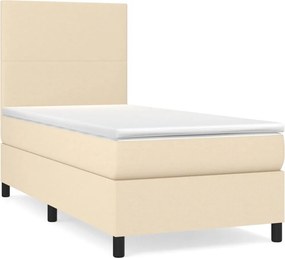 Box spring postel s matrací krémová 90x190 cm textil 3141582