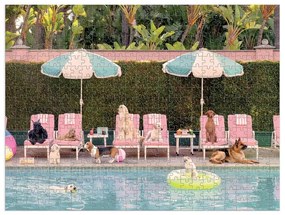 Galison Puzzle oboustranné Psi v hotelu Beverly Hills 500 dílků