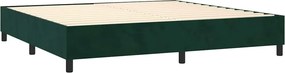 Box spring postel s matrací tmavě zelená 200x200 cm samet 3142926