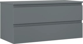 Mexen Orio, koupelnová skříňka 100 cm s horní částí, 2 zásuvky, grafitová matná, 91A10-10047-2-BFFC66