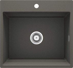 Deante Magnetic, 1-komorový granitový dřez 560x520x220mm, antracitová metalíza, DEA-ZRM_T10A