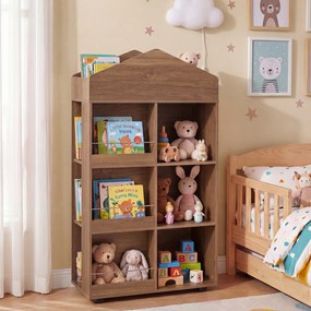 Costway Montessori dětská polička 116 cm knihovna dětská dřevěná a úložný