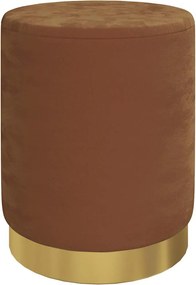 Kulatá stolička s úložným prostorem hnědá samet 31 x 37 cm 340289