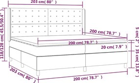 Box spring postel s matrací tmavě šedá 200x200 cm textil 3131778