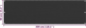 vidaXL Balkonová zástěna 90 x 300 cm HDPE [310840] Barva: Vícebarevný