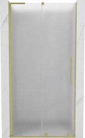 Mexen Velar L, posuvné sprchové dveře do otvoru 100 cm, 8mm sklo námraza, zlatá matná, 871-100-003-31-55