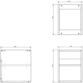Mexen Box-A, otevřená skříňka s policí 35 cm, dub, 91AX2-0350-470-0-81