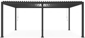 BIZZOTTO Antracitová hliníková pergola s uzavíracími lamelami OCEAN 3,6x6 m 0795783