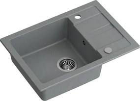 Šedý kuchyňský granitový dřez QUADRON TOM 116