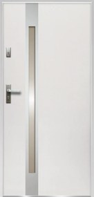 O.K. DOORS Ocelové vchodové dveře TEMIDAS INOX P55 bílé 90 P