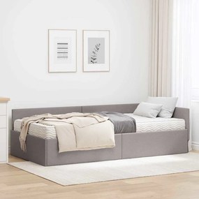Rohový rám postele s matrací Jiný s čelo 2 ks Taupe textil 3393602