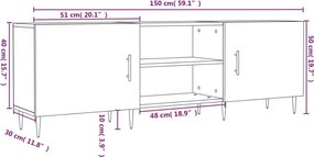 vidaXL TV skříňka 150 x 30 x 50 cm kompozitní dřevo [829088] Barva: Betonová šedá