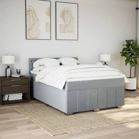 Box spring postel s matrací světle šedá 140 x 200 cm textil 3287098