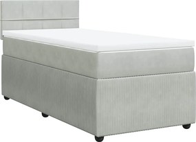 Box spring postel s matrací světle šedá 100x200 cm samet 3287662