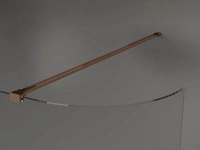 Mexen Kioto, zaoblená sprchová zástěna 130 x 200 cm, 8mm čiré sklo, růžové zlato profil, 800-130-101-60-06