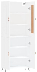 Skříň highboard lesklá bílá 69,5 x 34 x 180 cm kompozitní dřevo