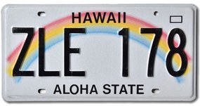 Americká SPZ Hawaii Aloha Rainbow ZLE 178