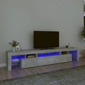TV skříňka s LED osvětlením betonově šedá 215x36,5x40 cm 3152797