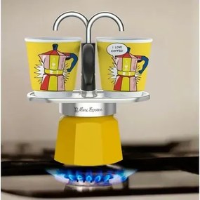 Bialetti Set Mini Express Lichtenstein 100 ml žlutá / moka konvička na