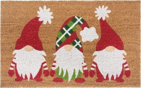 Hanse Home, Rohožka 3 vánoční trpaslíci 105674 - na ven i na doma, 45x75, červená, chodba / předsíň