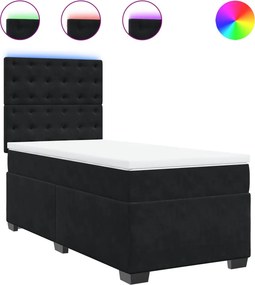 Box spring postel s matrací černá 100x200 cm samet 3293148