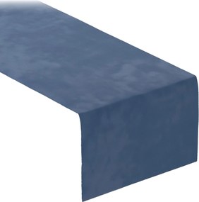 Stolní běhoun barva tmavě modrá látka lesklé, sametová
