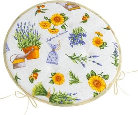 Bellatex Sedák EMA kulatý hladký průměr 40 cm Levandule Fialová,Žlutá