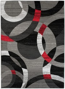Kusový koberec moderní MAYA Z984B šedý červený Rozměr: 160x220 cm