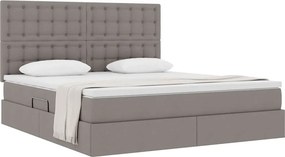 Postel s úložným prostorem a matrací Taupe 180 x 200 cm textil 3371925