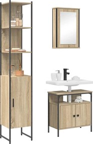 Sada koupelnového nábytku 3 ks Sonoma dub 33 x 33 x 185,5 cm 3399399