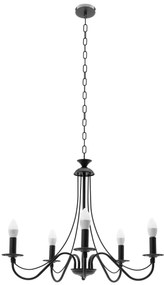 Toolight - Závěsné svítidlo 5xE14 60W APP210-3CPR, černá, OSW-08146