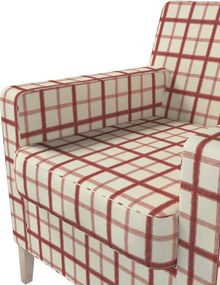 Potah na křeslo IKEA Karlstad barva červená látka vzorované