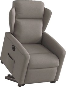 Elektrické zvedací polohovací křeslo taupe textil 3303161