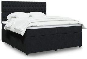 Box spring postel s matrací černá 200x200 cm samet 3292438