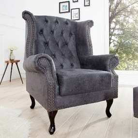Massive home | Šedý ušák Chesterfield mikrovlákno