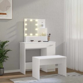 Toaletní stolek sada s LED bílý kompozitní dřevo 3114115
